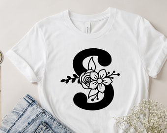 Floral Letter S Svg | Etsy