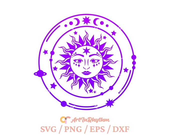 Mandala Sun Svg, Sun and Moon Svg, Sun Mandala Svg, Sun Svg, Celestial ...