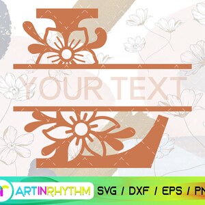 Split Letter L Monogram Svg Letter L Monogram Svg Floral - Etsy
