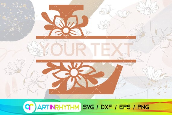 Split Letter L Monogram Svg Letter L Monogram Svg Floral - Etsy