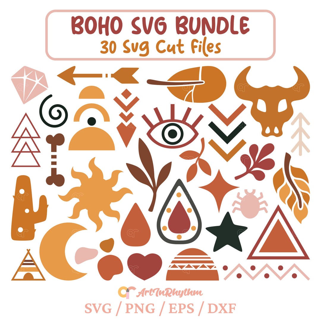 Boho Svg, Boho Svg Bundle, Boho Svg Files, Boho Designs, Boho Vectors ...
