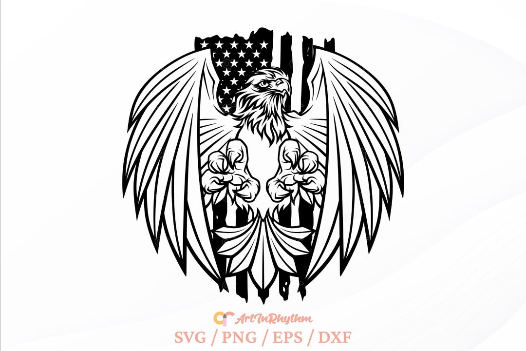 Eagle Svg, Eagle With American Flag Svg, 4th of July Svg, Independence ...
