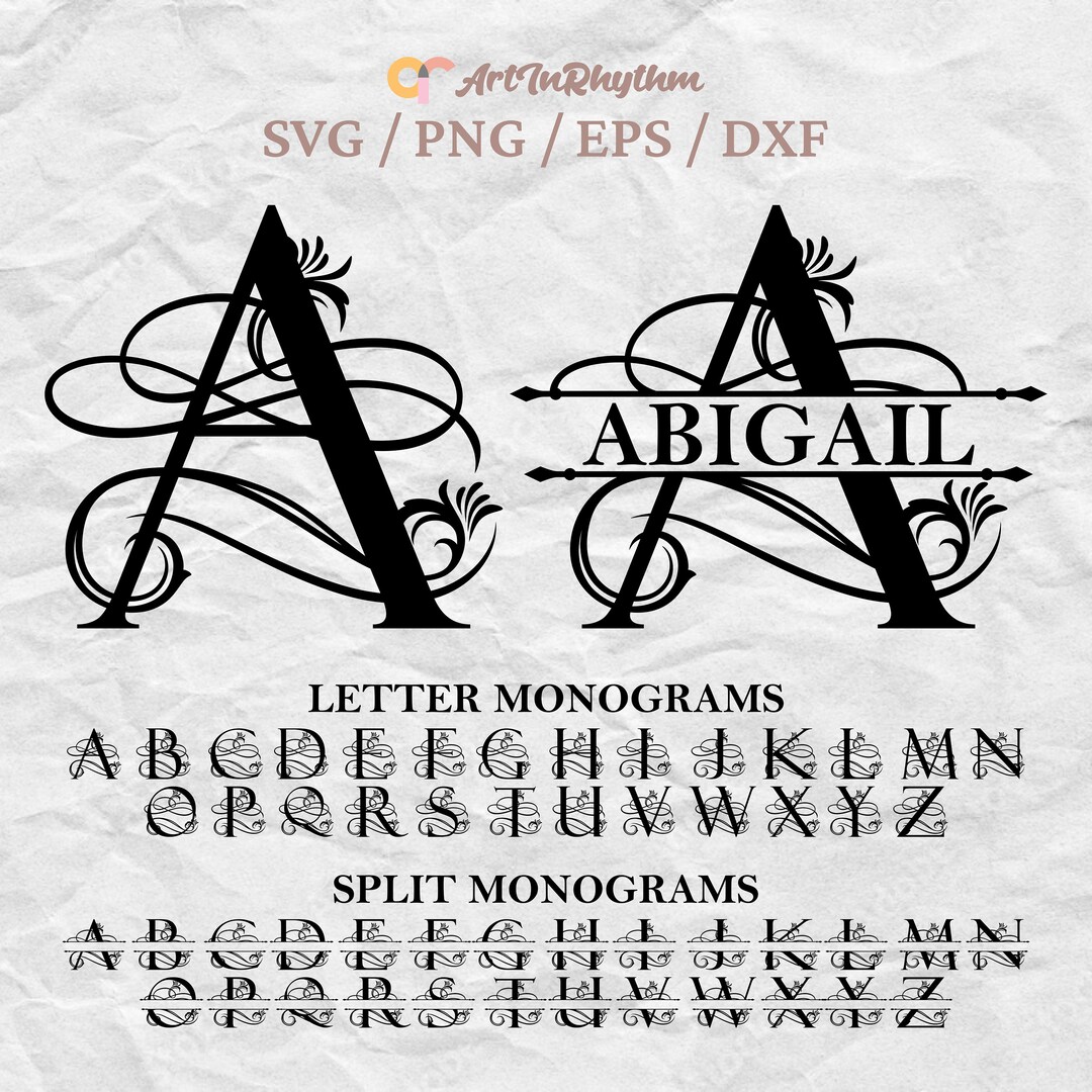 Classy Split Letter Monograms Svg, Split Monograms Svg, Letter ...