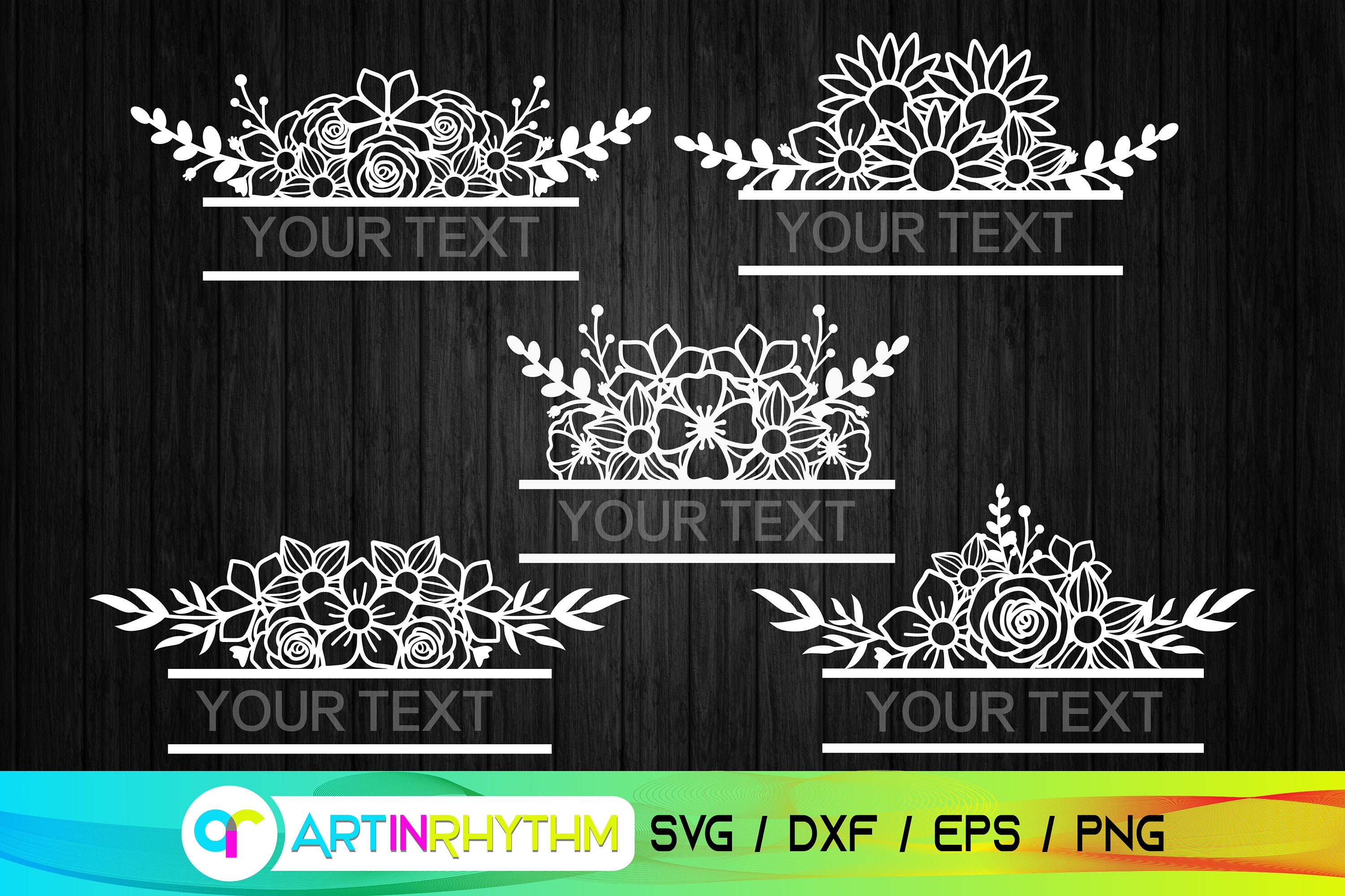 Floral Split Frame Svg Wedding Split Monogram Svg Family - Etsy