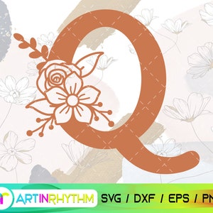 Letter Q Svg Floral Letter Q Alphabet Svg Letter Svg - Etsy