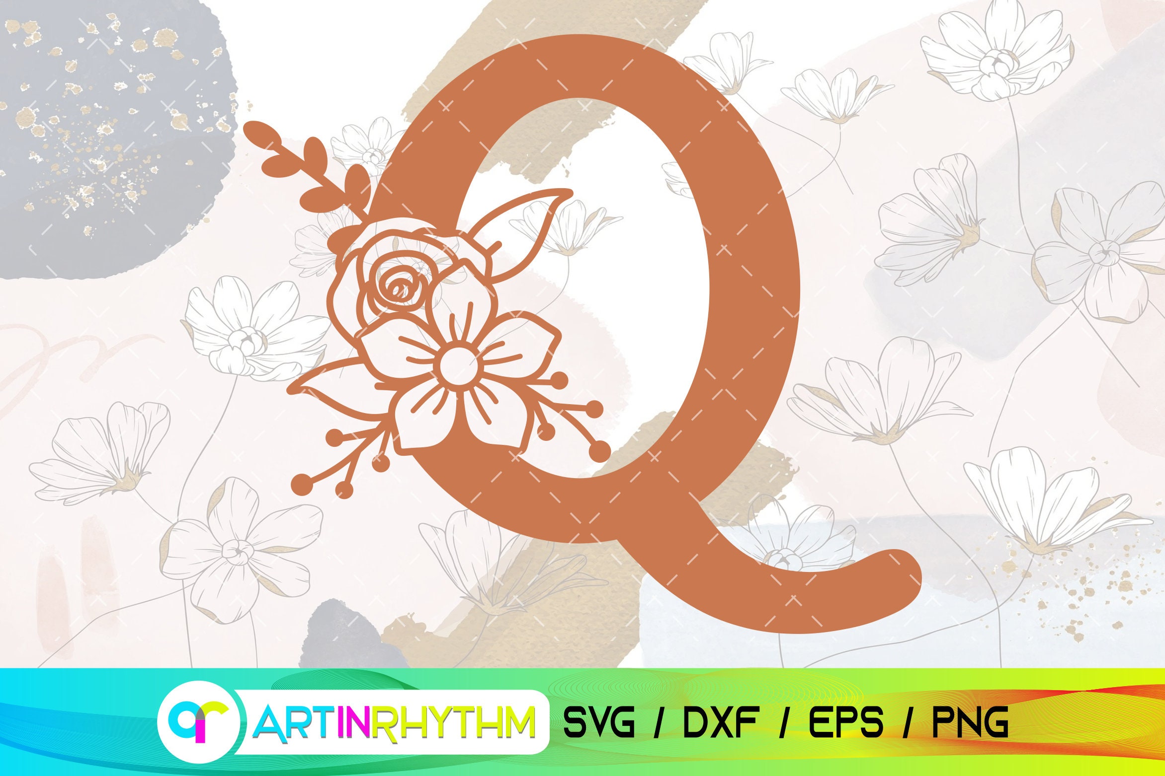 Letter Q Svg Floral Letter Q Alphabet Svg Letter Svg - Etsy