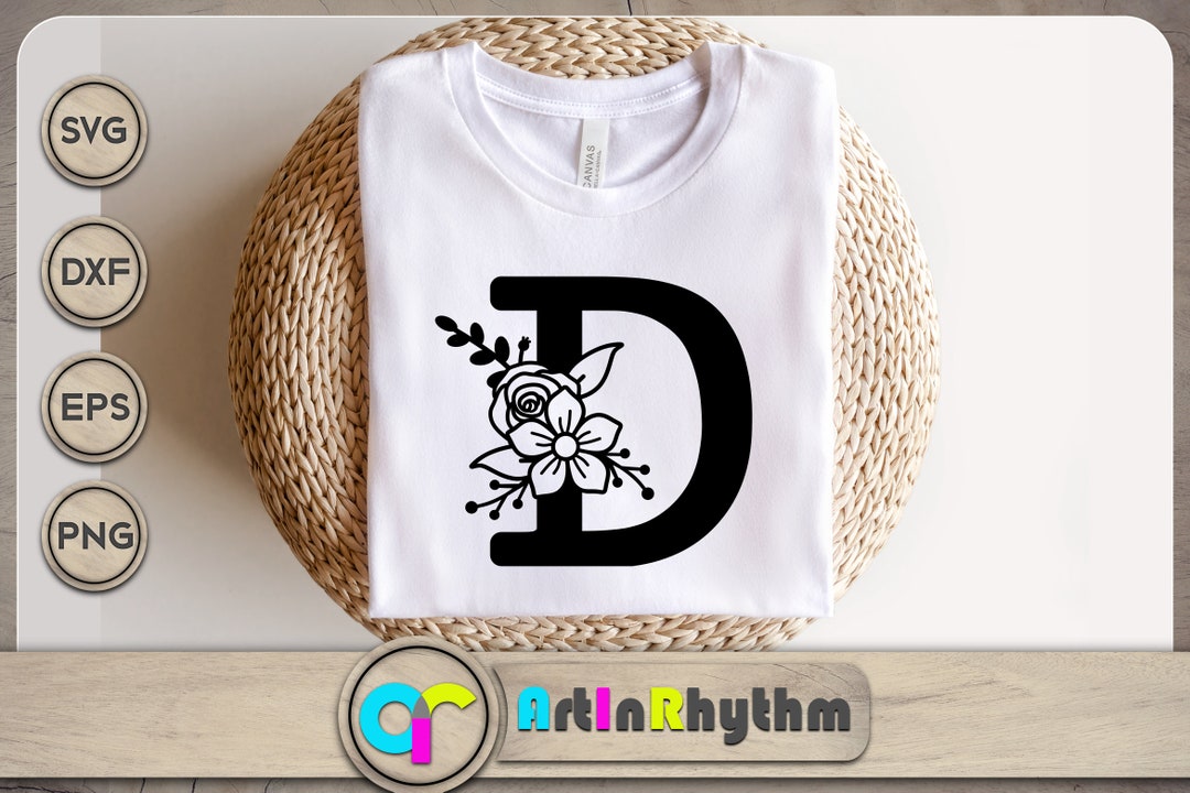 Letter D Svg Floral Letter D Alphabet Svg Letter Svg - Etsy