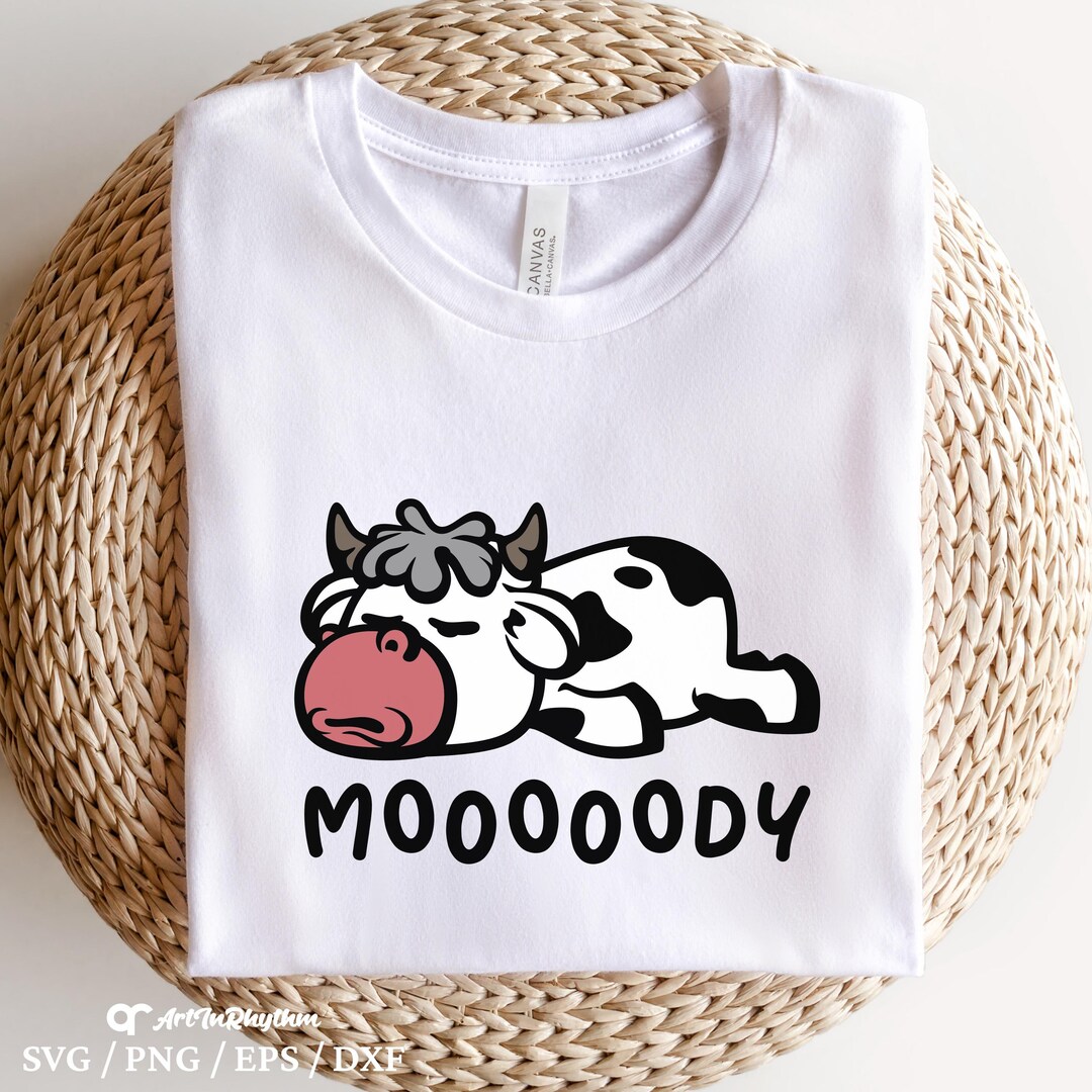 Cow Svg, Cute Moody Cow Svg, Sarcastic Svg, Cow Svg File, Cow Clipart ...