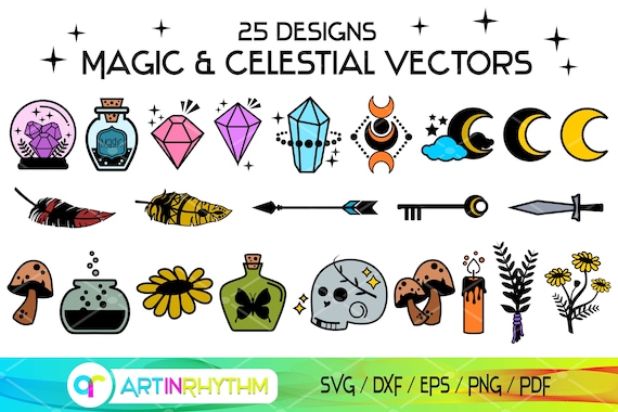 Mystical Celestial Svg Magic Svg Magic clip arts Potion | Etsy