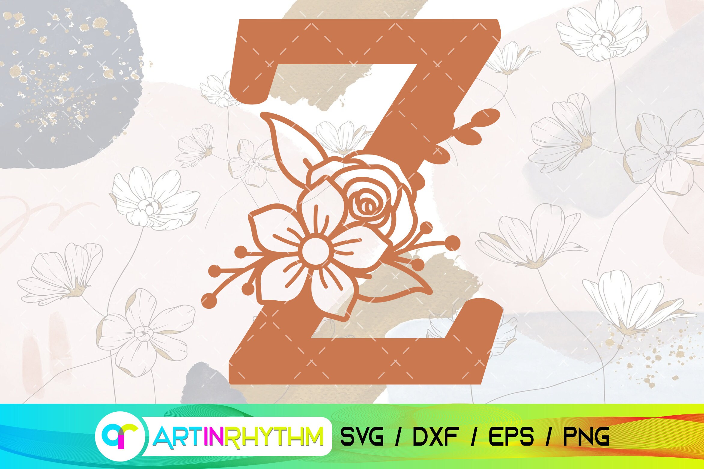 Letter Z Svg Floral Letter Z Alphabet Svg Letter Svg - Etsy