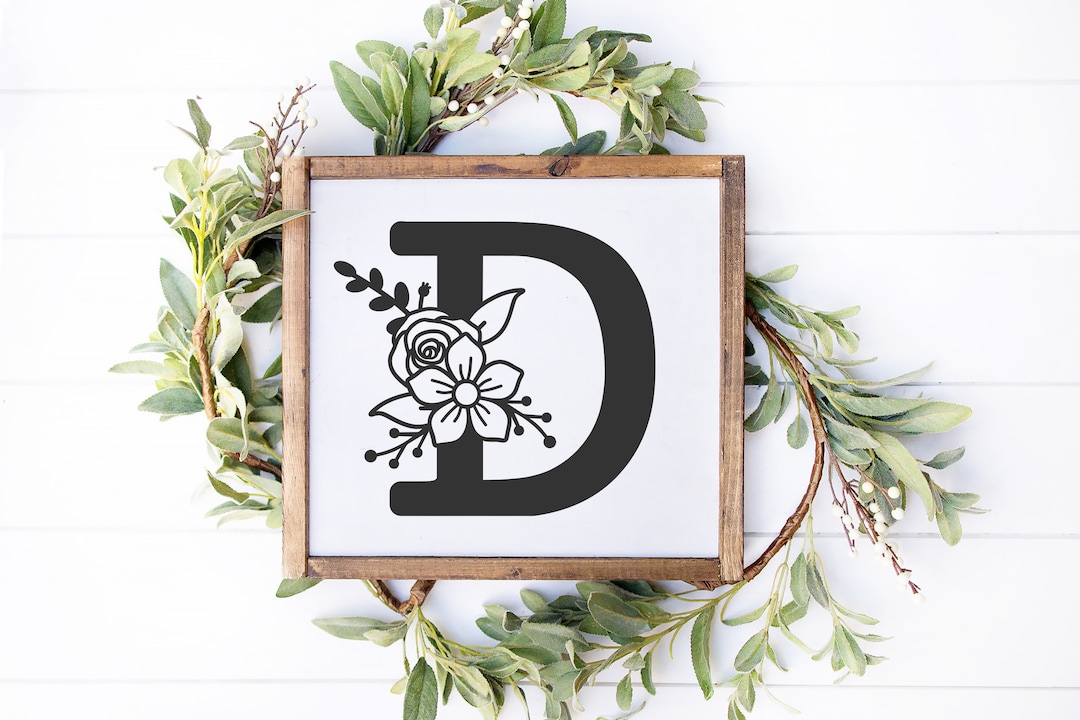 Letter D Svg, Floral Letter D, Alphabet Svg, Letter Svg, Letter ...