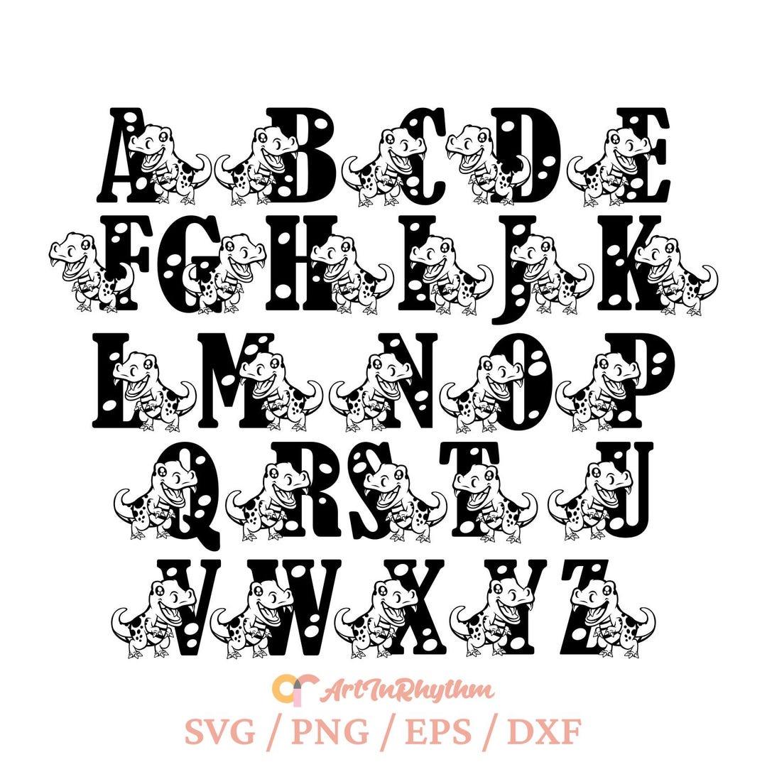 Dinosaur Svg, Dinosaur Svg Bundle, Dinosaur Alphabet Svg Bundle ...