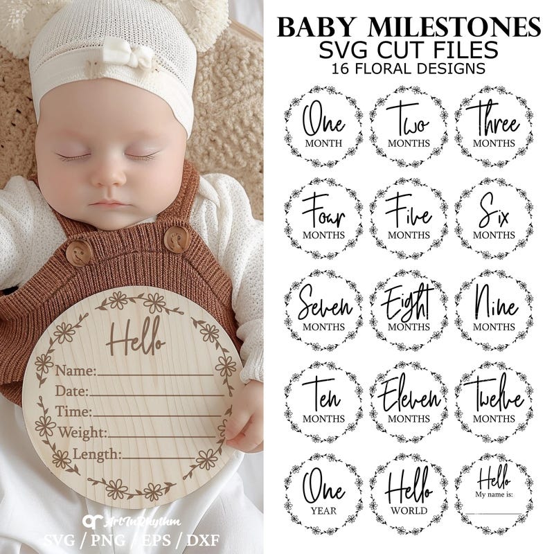 Monthly Milestones Flowers Svg - Etsy