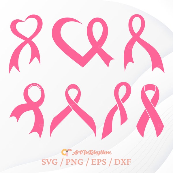 Pink Ribbon Svg - Etsy