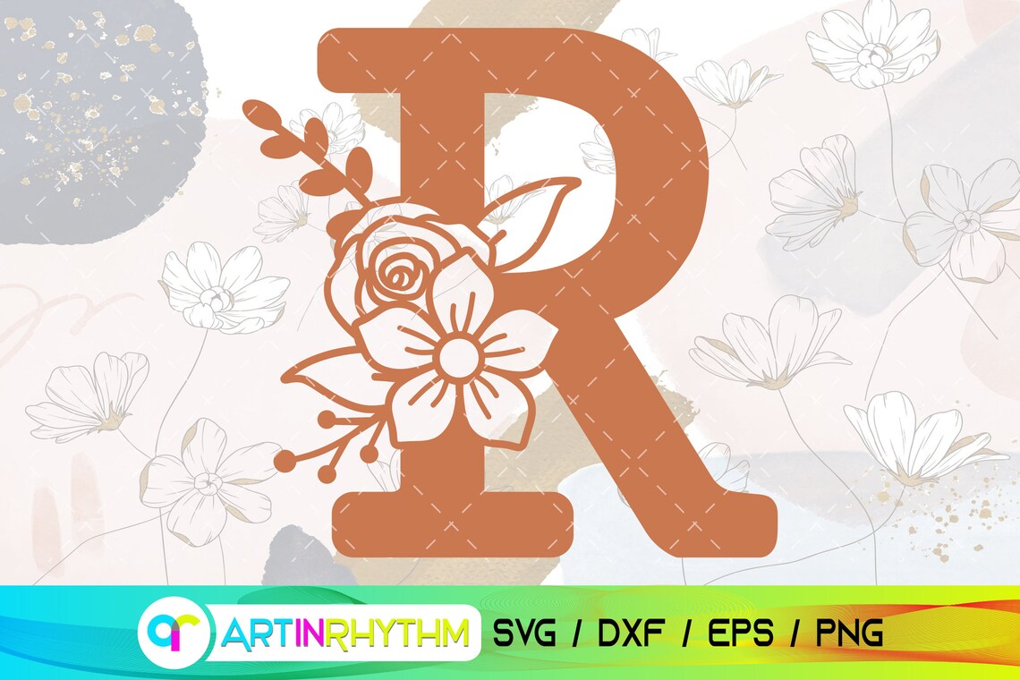 Letter R Svg Floral Letter R Alphabet Svg Letter Svg - Etsy