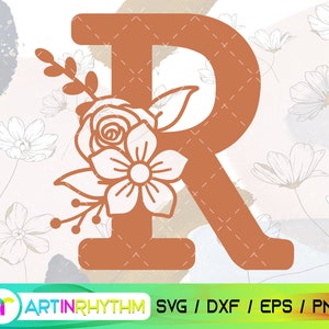 Letter R Svg Floral Letter R Alphabet Svg Letter Svg - Etsy