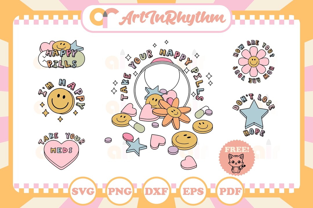 Take Your Happy Pills Svg Self Love Svg Mental Health Svg - Etsy