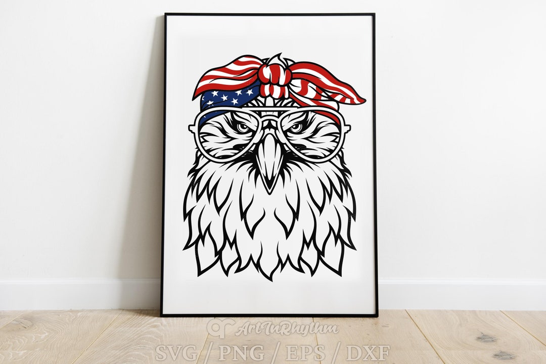 American Eagle Svg, Bald Eagle With Sunglasses Svg, 4th of July Svg ...