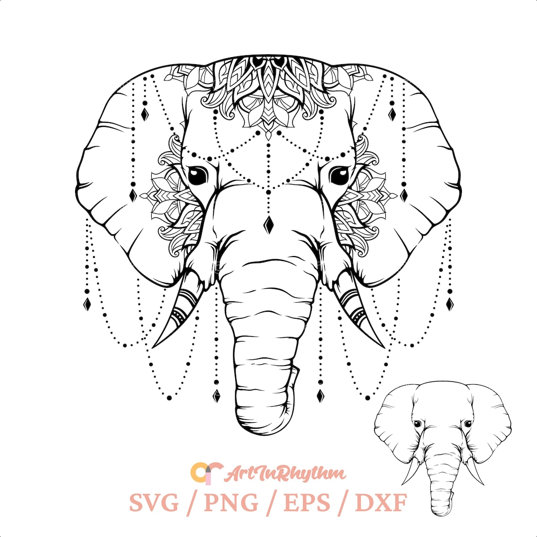 Elephant Svg, Elephant Mandala Svg, Elephant Svg File, Mandala Svg ...