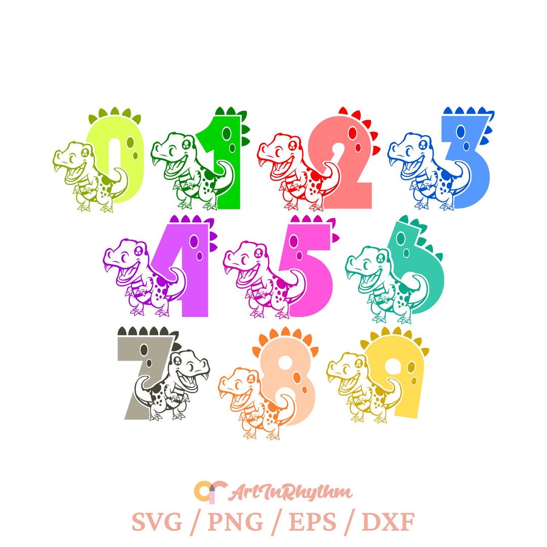 Dinosaurio svg, Dinosaurio número svg, Dinosaurio svg paquete ...