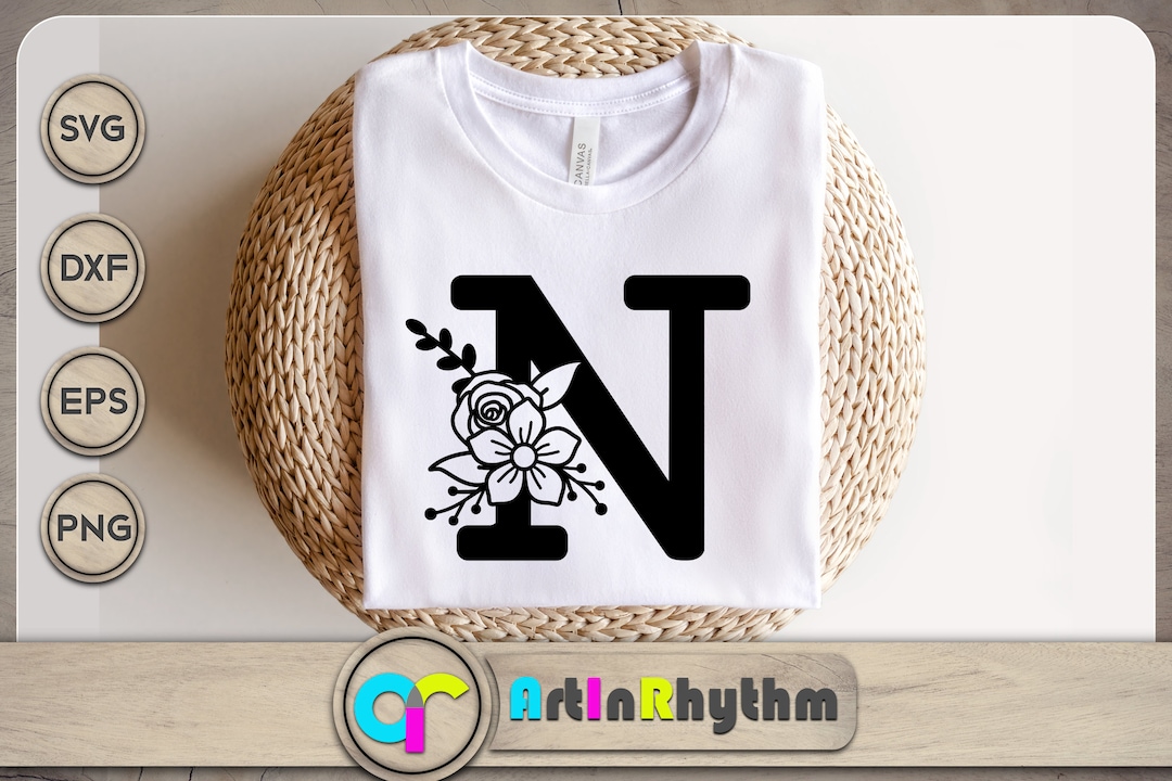 Letter N Svg Floral Letter N Alphabet Svg Letter Svg - Etsy Canada