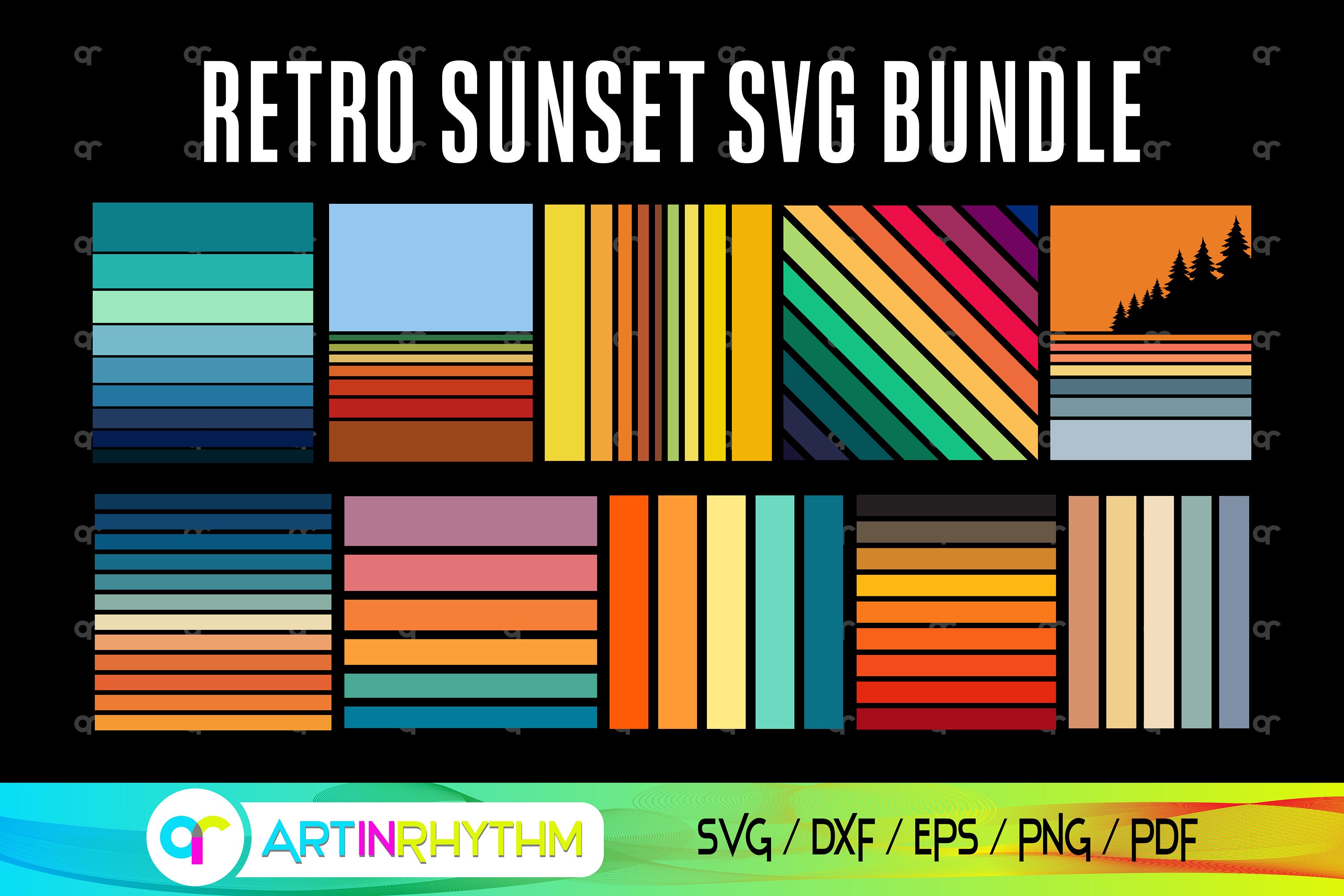 50 Sunset SVG Bundle Vintage Retro Sunset SVG Retro Vintage | Etsy Canada
