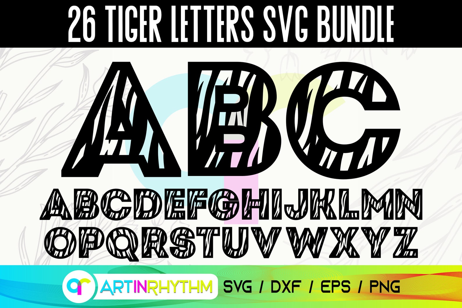 Tiger Print Letter Tiger Alphabet Letter Svg Bundle Tiger - Etsy