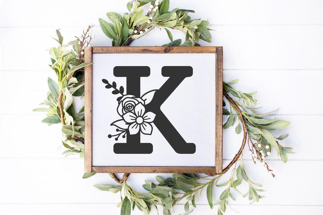 Letter K Svg, Floral Letter K, Alphabet Svg, Letter Svg, Letter ...