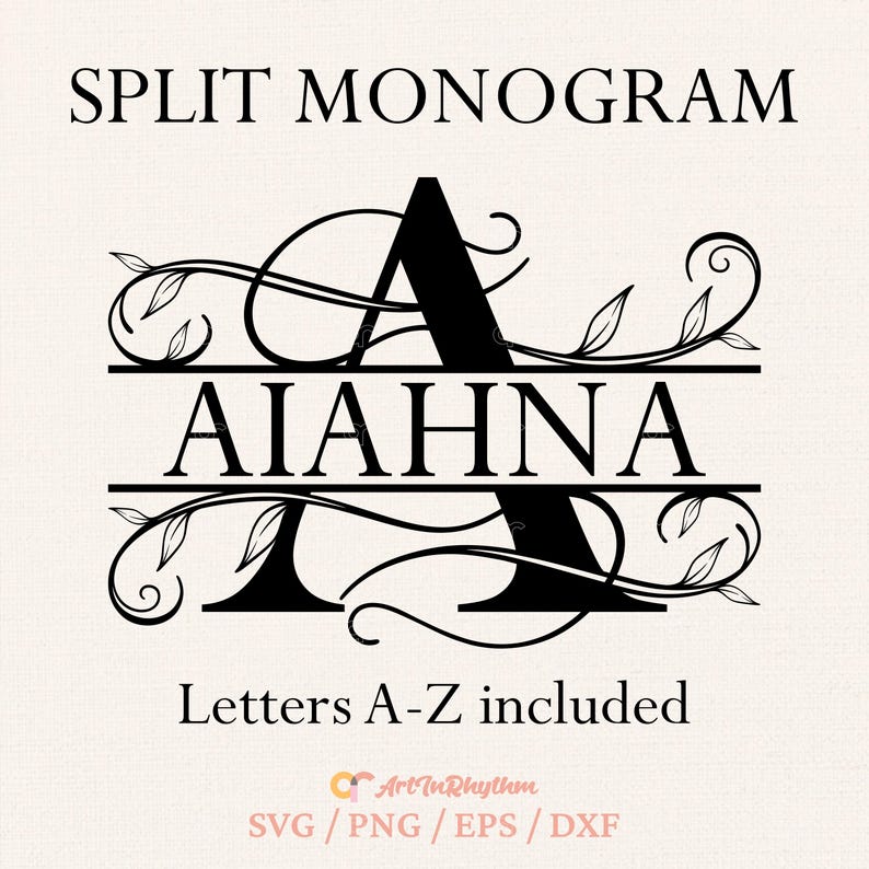 Split Regal Monogram Svg, Split Monogram Svg, Alphabet Monogram Svg ...