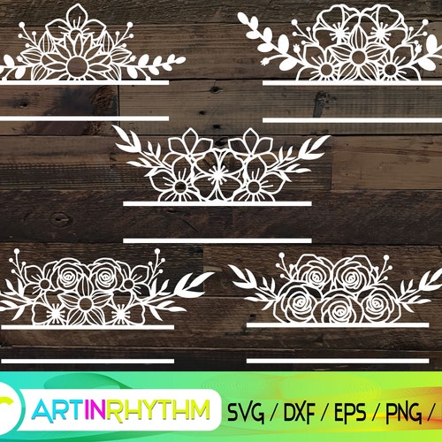 Floral Split Frame Svg Wedding Split Monogram Svg Family - Etsy