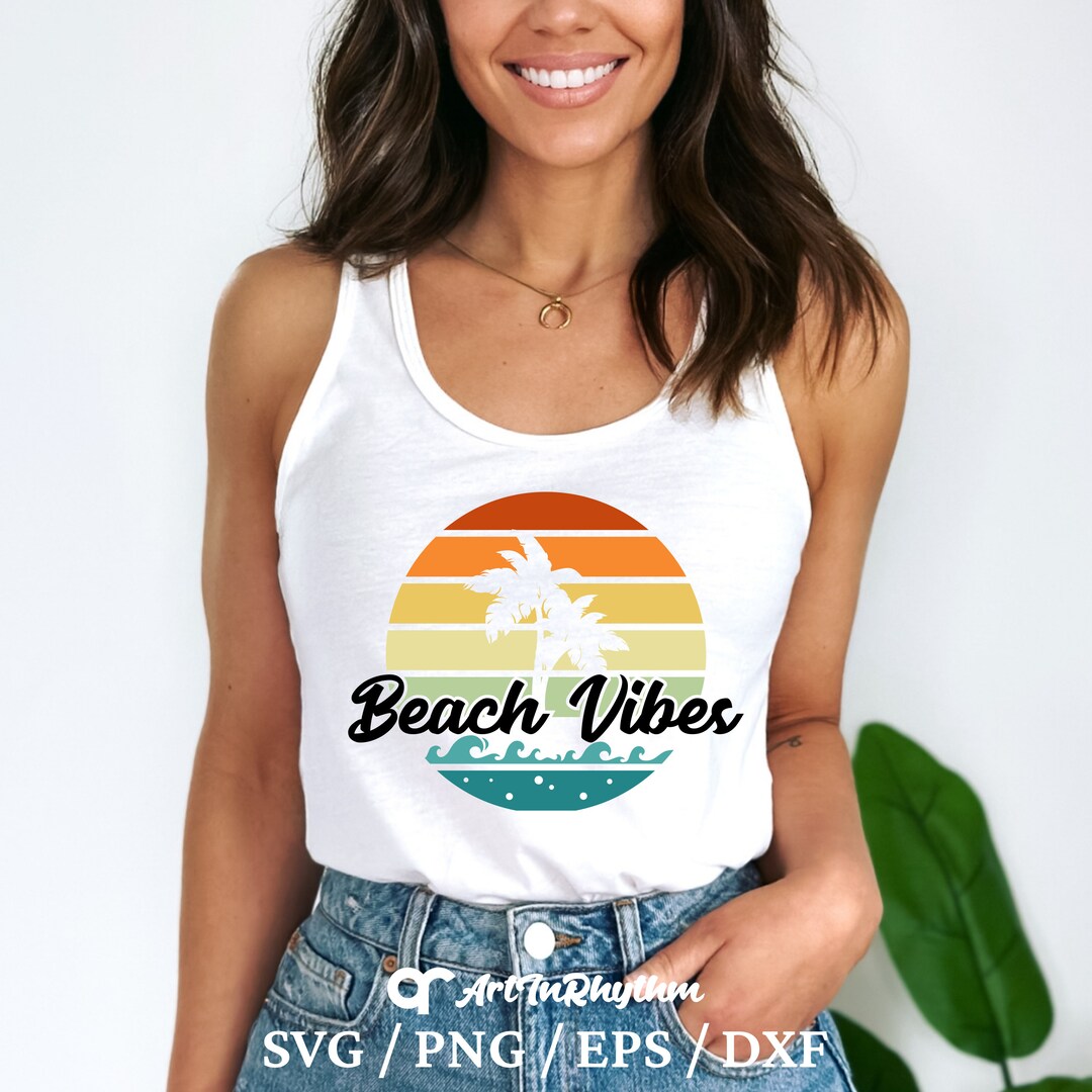 Strand Vibes svg, Sommer svg, Strand svg, Urlaub-Shirt-Design ...