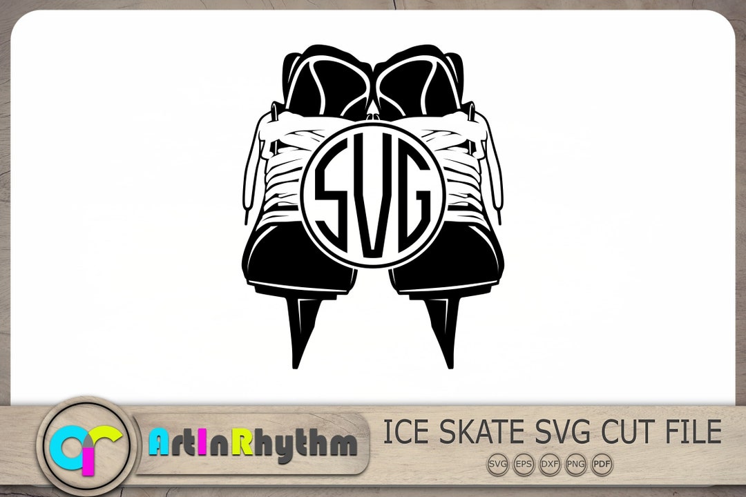 Ice Skate Monogram Svg Ice Skate Cliparts Hockey Svg Hockey - Etsy