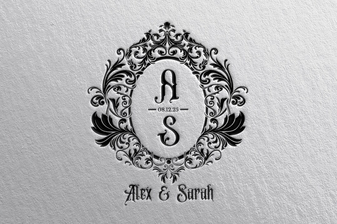 Personalize Wedding Royal Monogram Logo, Premium Elegant Victorian ...