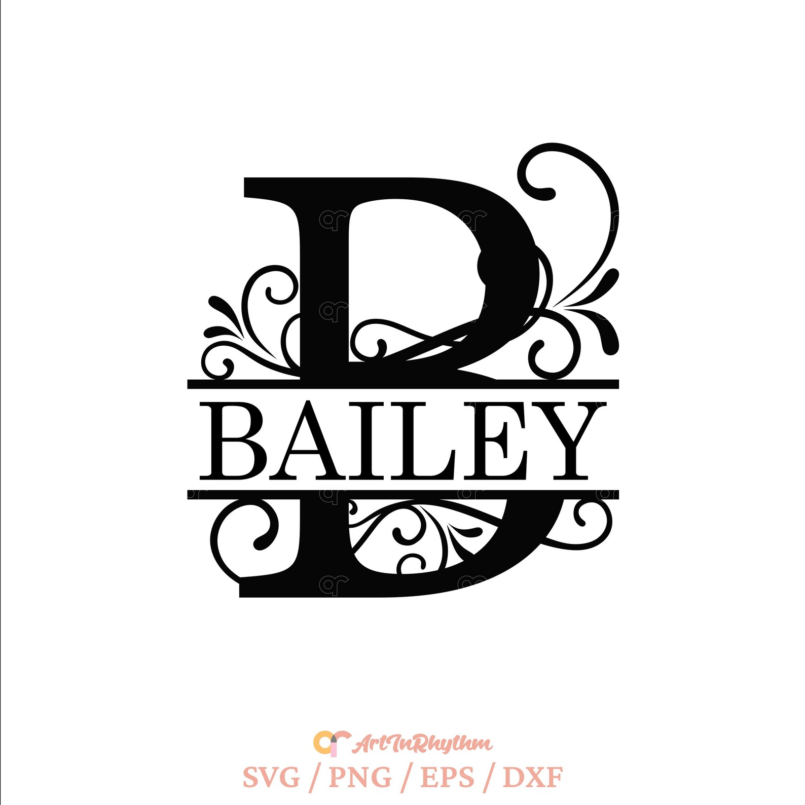 Letter Monograms Svg, Split Letter Monograms Svg, Split Monogram Frames ...