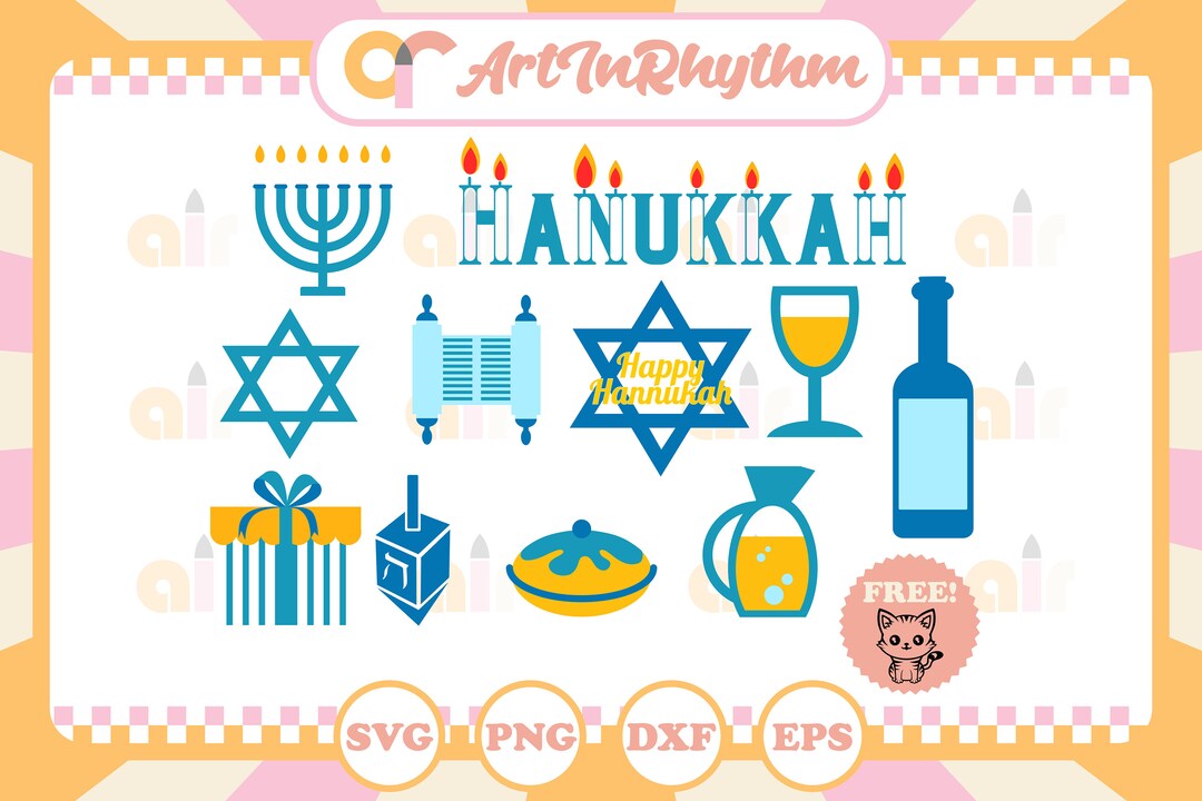 Hanukkah Elements Svg Bundle Hanukkah Symbols Svg Hanukkah - Etsy