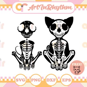 Skeleton Cat Svg, Halloween Svg, Halloween Cat Svg, Skeleton Svg, Cat ...