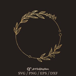 Floral Wreath Svg Floral Circle Frame Svg Circle Monogram Svg Flower ...