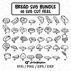 Bread Svg, Bread Svg Bundle, Bakery Products Svg, Bread Cliparts ...