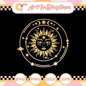 Celestial Sun Svg Mystical Sun Svg Celestial Svg Magical - Etsy
