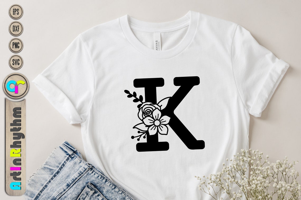 Letter K Svg Floral Letter K Alphabet Svg Letter Svg - Etsy