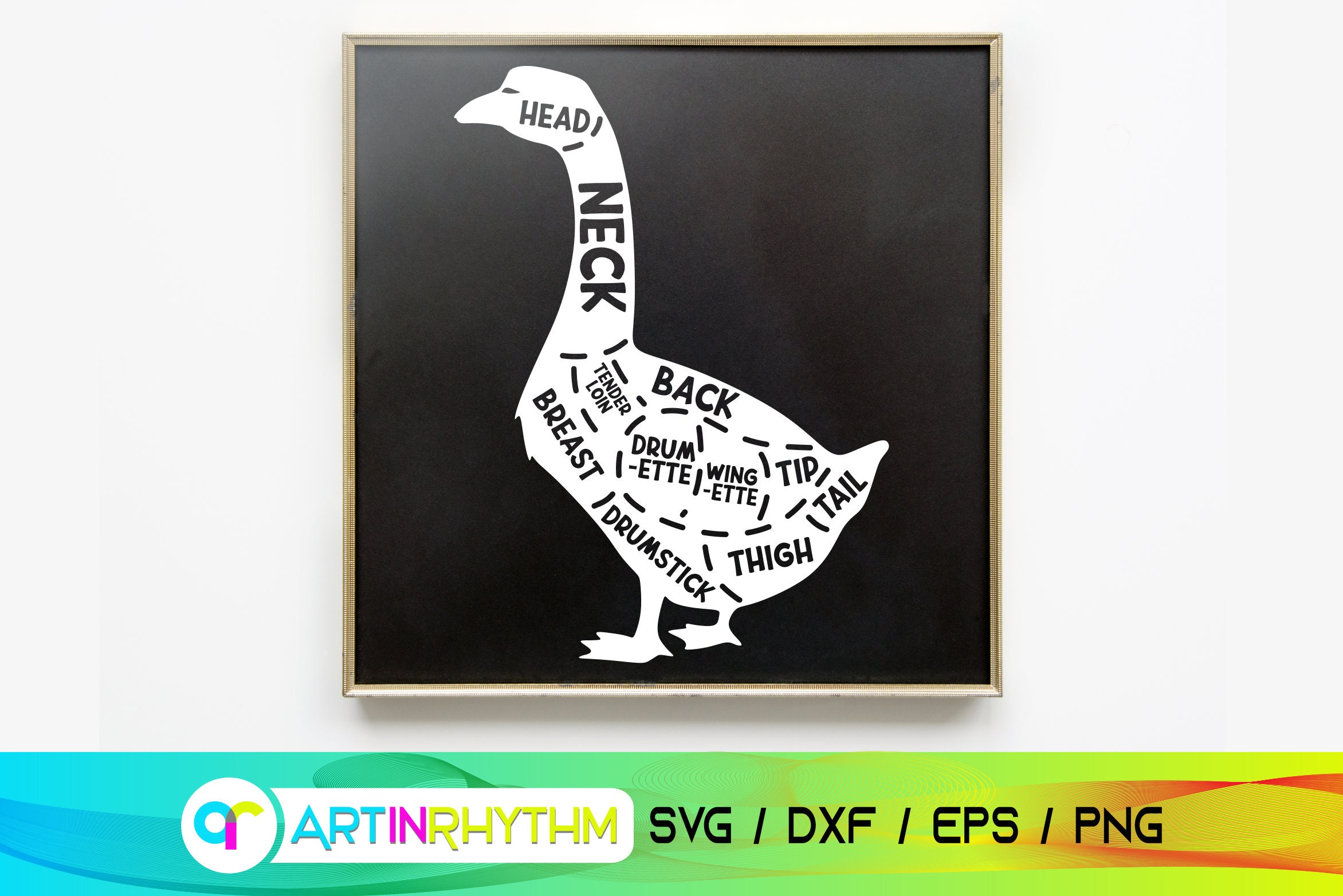 Butcher Meat Chart Goosel Meat Chart Svg Kitchen Meat Chart | Etsy