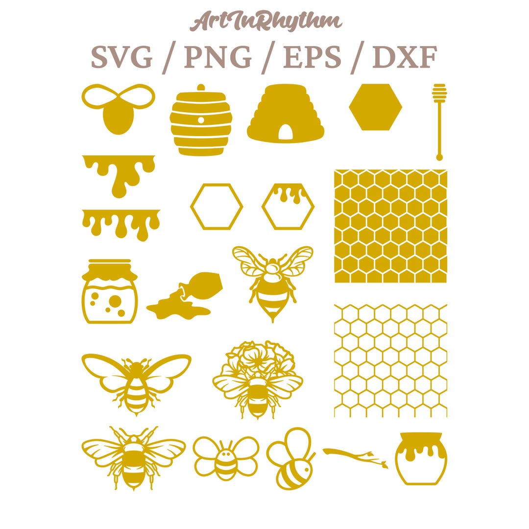 Bee Svg Bundle, Bee Svg, Bee Svg Files, Honeycomb Svg, Beehive Svg ...