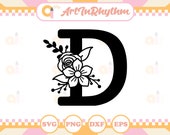 Letter D Svg Floral Letter D Alphabet Svg Letter Svg - Etsy