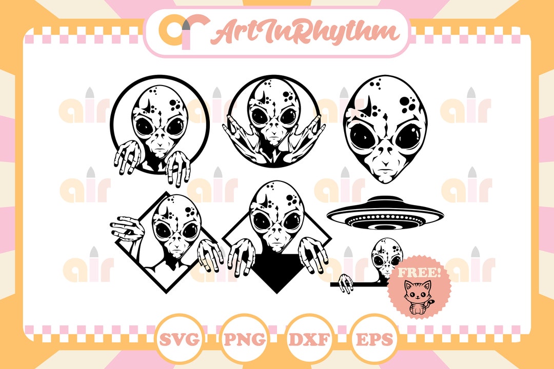 Alien Svg Bundle, Aliens Svg, Alien Svg Files, UFO Svg, Alien Svg Cut ...