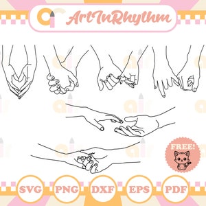 Holding Hands Svg, Pinky Hold Svg, Love, Hands Svg, Love Hand Designs Svg, Handprint Svg ...