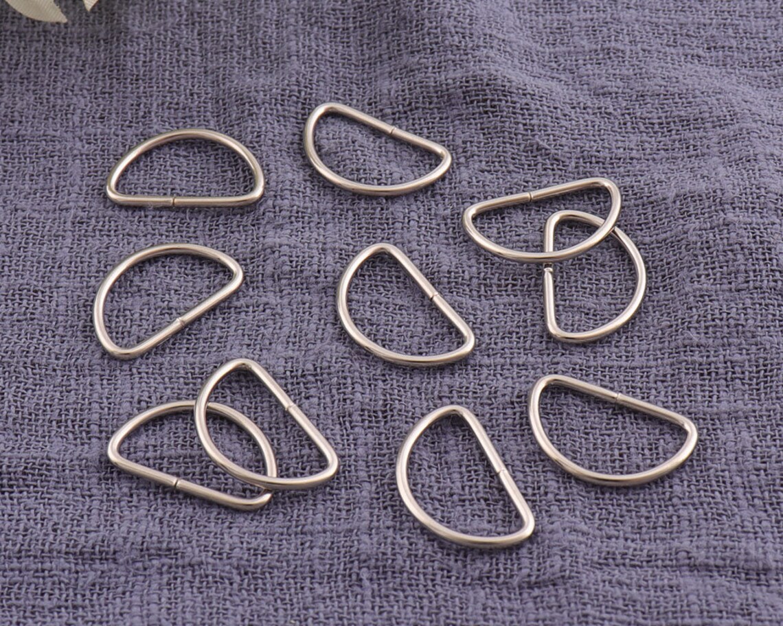 30pcs 16mm Metal Silver D Shape Ringssmall Dee Ringsbag - Etsy
