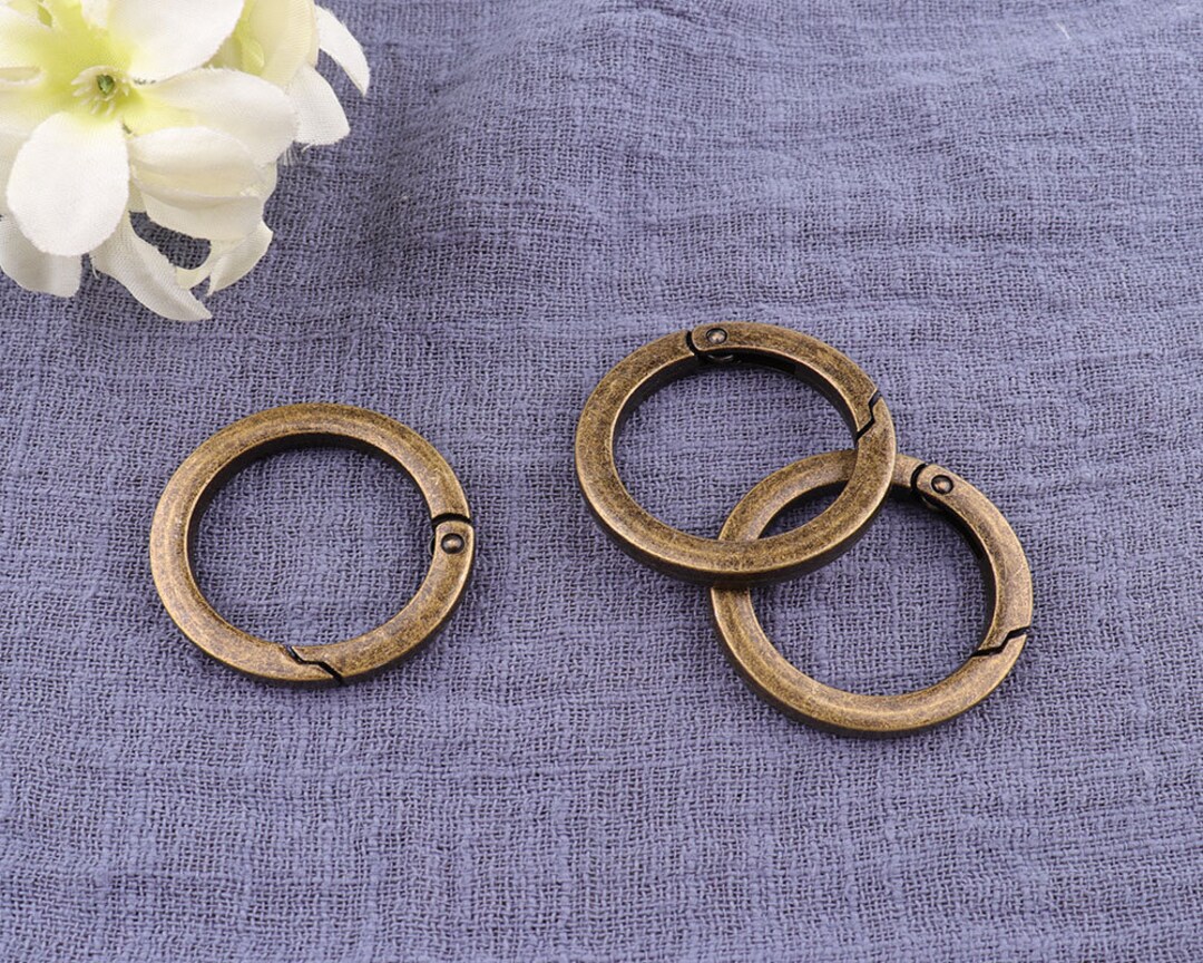 6pcs Antique Brass Spring Gate Rings，spring Ring,bronze Oval O Rings ...