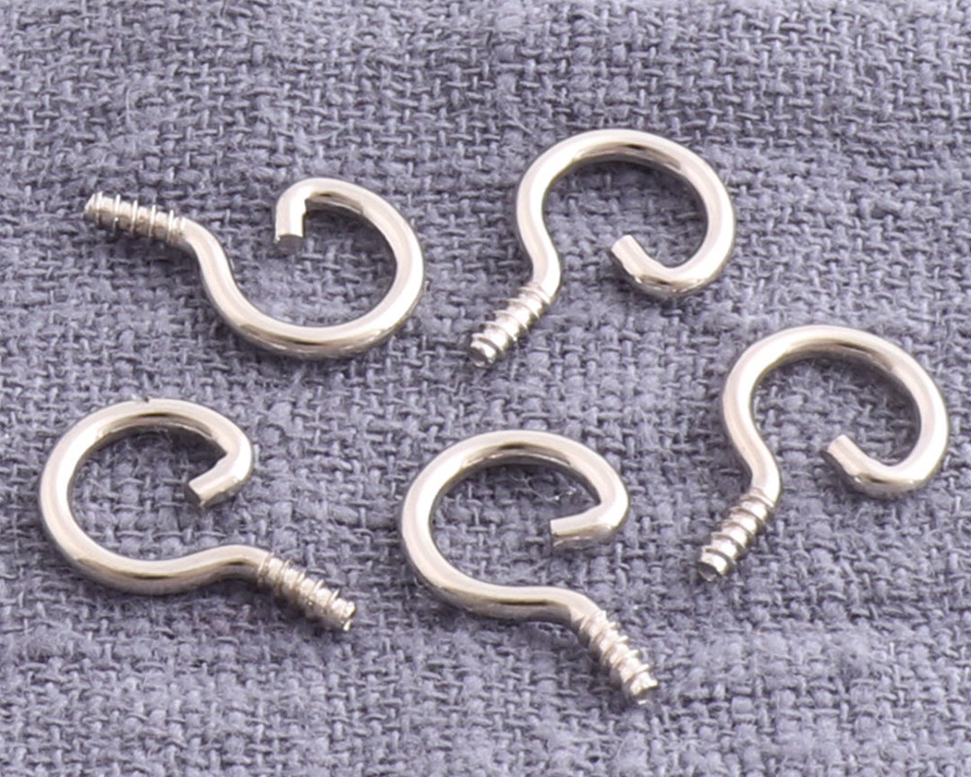 100pcs Silver Eye Hooks ,small Eye Screws,bead Connectors ,mini Eye ...