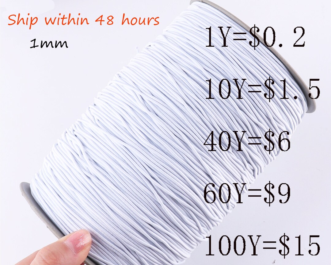 1mm Round Elastic Cord & String for DIY Masks, Crafts, Beading ...