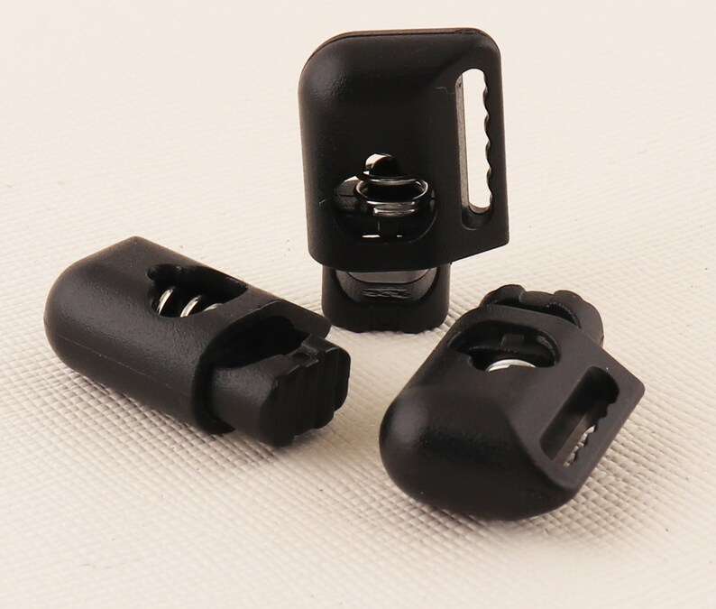 Black Barrel Lock Toggle Cord Stoppersplastic Stopper Clamp | Etsy